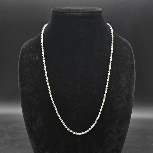 Monet | Jewelry | Monet Twisted Rope Silver Tone Chain Necklace 24 Inch ...